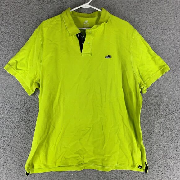 Nike | Shirts | Nike Polo Mens Xxl Safety Green Air Max 9 Logo Golf ...